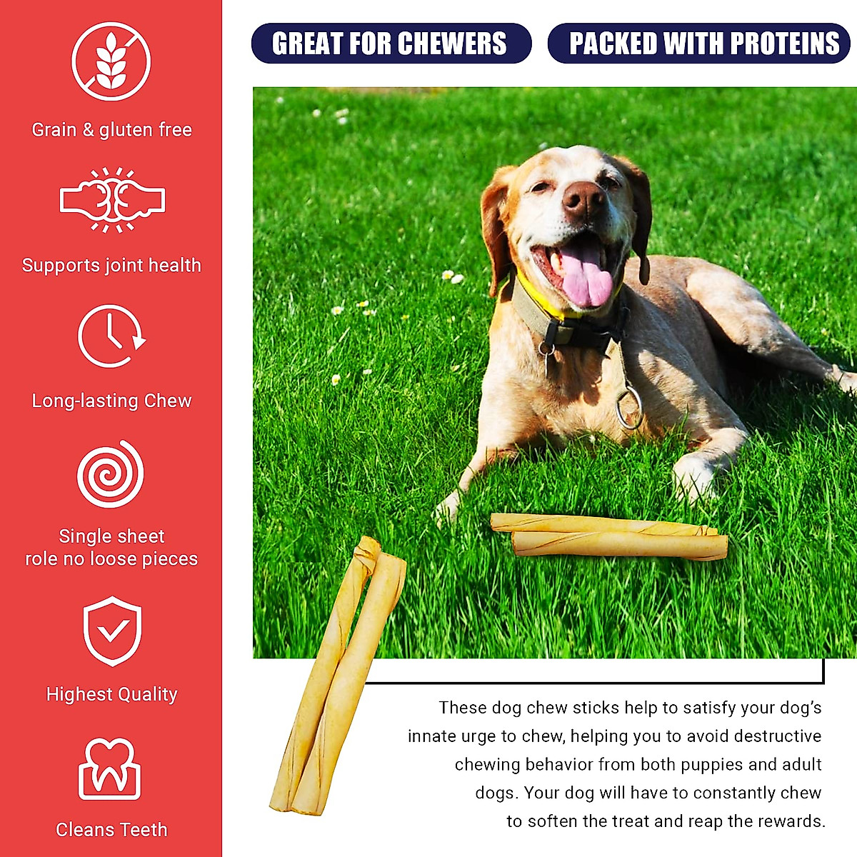 American Made Treat Company 0506 U.S.A. Beefhide Chicken Basted Twist Sticks, Digestive and Protein Rich Rawhide Chicken Flavored Sticks for Improving Dental Health, 5" in Size, 1 Pound Pack.