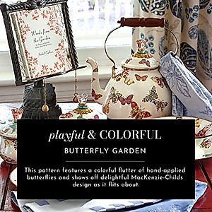 MACKENZIE-CHILDS Butterfly Garden Serving Platter, Large 16-Inch Enamel Serving Dish