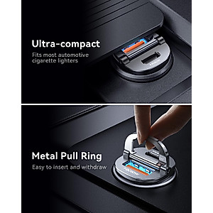 MRGLAS [2-Pack]125W USB C Car Charger, Mini Metal USB C Car Charger Adapter Fast Charging PD65W & QC60W Dual Port Type C Car Cigarette Lighter USB Charger for iPhone 15 14 ProMax iPad Samsung Macbook