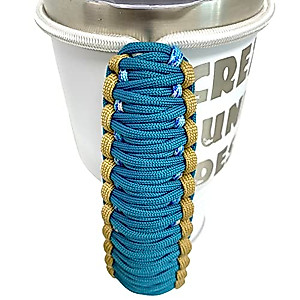 Creating Unique Designs Handmade Elastic Tumbler Handles 20 30 32 40 oz (Handle Only) (Teal lakeside gold white)