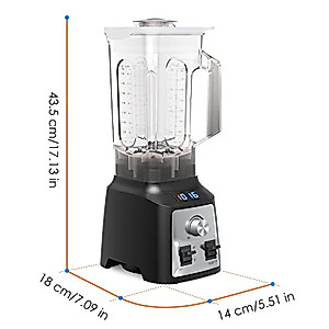 Enfmay Smoothie Blender Maker, 1450W Powerful Blender for Kitchen with 2L BPA-Free Tritan Container, 6 Stainless Steel Blades and Stepless Speeds, Kitchen Blender for Shakes/Smoothies/Ice/Soup/Nut, Silver
