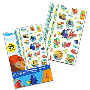 Pixar Disney Party Supplies For Kids - 100 Temporary Tattoos Party Favors. Featuring Tsum Tsum, Finding Nemo, Disney Cars, and Toy Story!