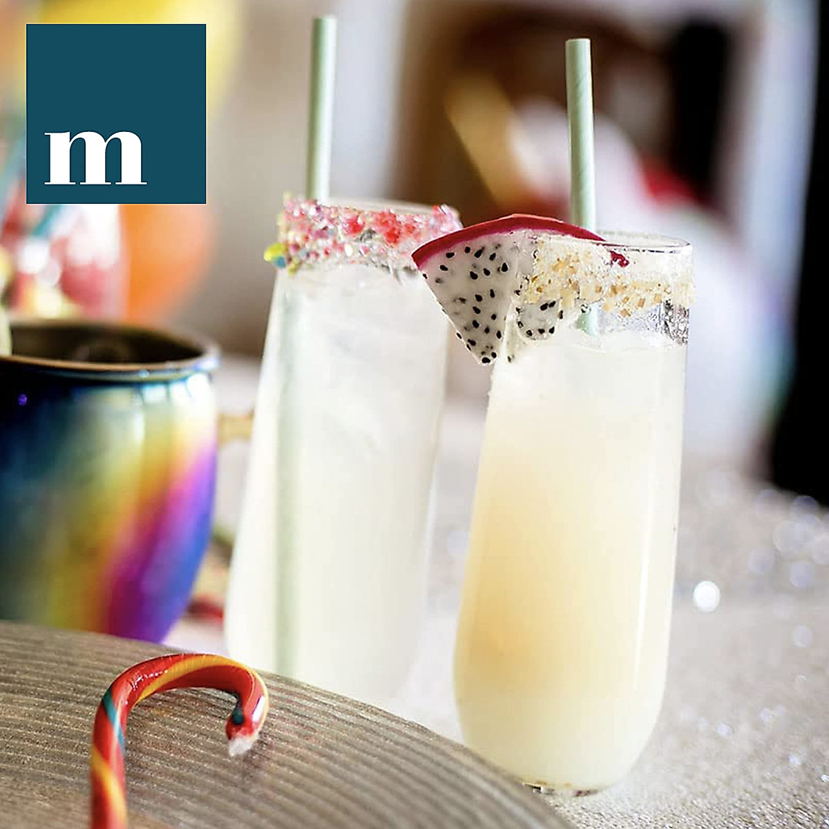 Modvera Stemless Champagne Glasses| Set of 6 10oz Modern, Crystal Clear Champagne Flutes| 6.3 Inch Tall Toasting Glasses, Glassware Sets For Wedding, Birthday, Graduation, and Engagement Celebrations