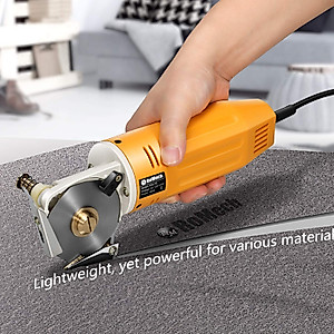 RoMech Mini Electric Cloth Cutter, Rotary Blade Fabric Cutting Machine, Octagonal Knife, Electric Rotary Scissors for Multi Layer Leather Wool (RM-031)