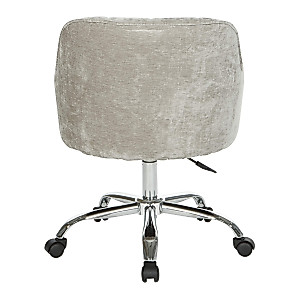 OSP Home Furnishings Versailles Office Chair in Smoke Velvet Fabric with Chrome Base