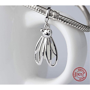 Bolenvi Luminous Firefly Glow in The Dark 925 Sterling Silver Charm Bead Pendant for Pandora & Similar Charm Bracelets or Necklaces