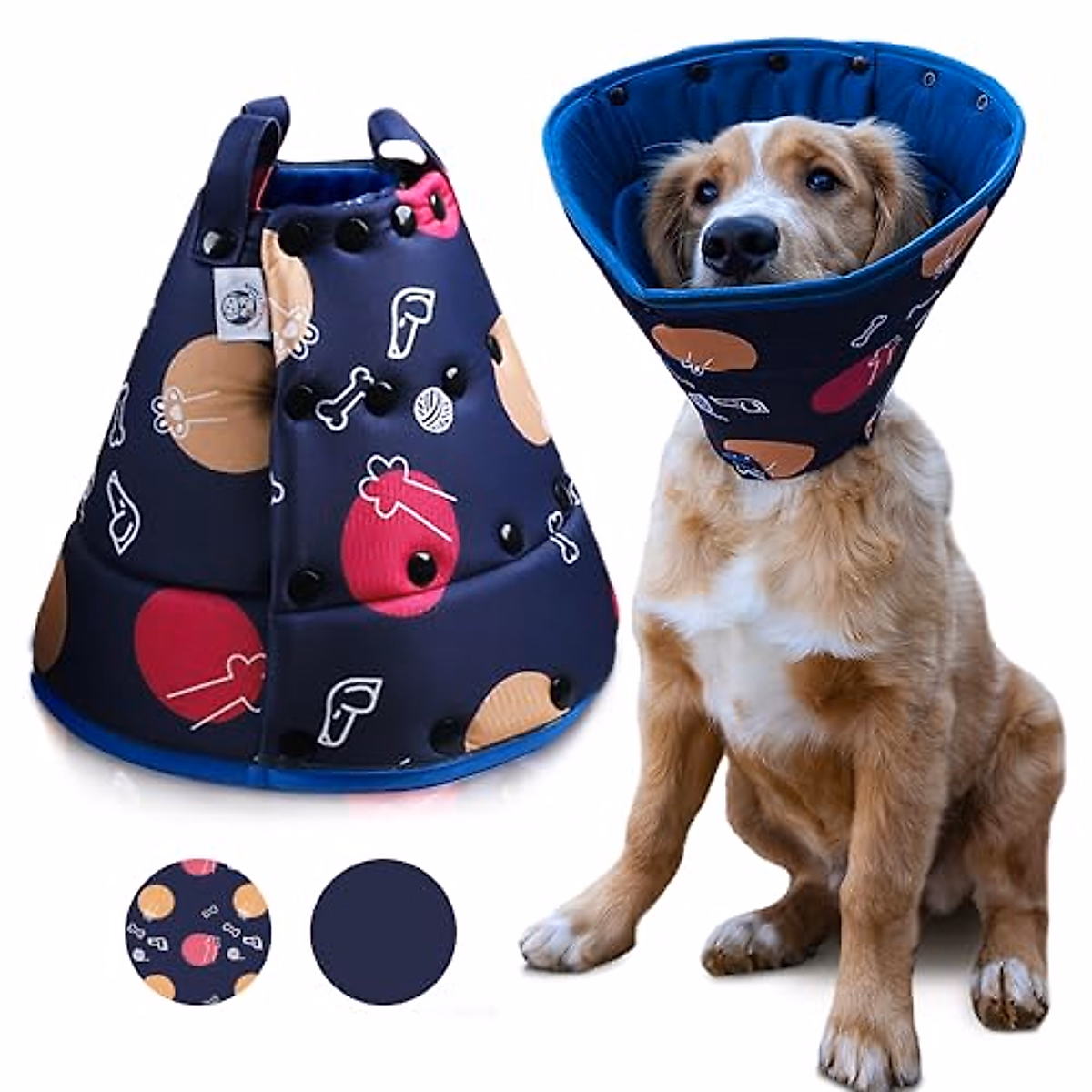 Ejona's furryfamily - Comfy Adjustable Dog & Cat Cone - Soft Dog Cone Collar Alternative After Surgery Large, Medium, Small - Dog Recovery Collar, XS