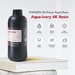 phrozen Aqua-Ivory 4K Resin for High-Precision 3D Printing,405nm LCD UV-Curing Photopolymer Resin for Low Shrinkage, Great Detail, Smooth Color,Low Odor, Non-Brittle (1KG)