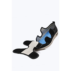 ZUMEIJIA Women's Diabetic Shoes for Women Casual Adjustable Walking Shoes Wide Shoes for Elderly Swollen Feet Non-Slip Air Cushion Bottom Fattening and Widening Black Grey 10