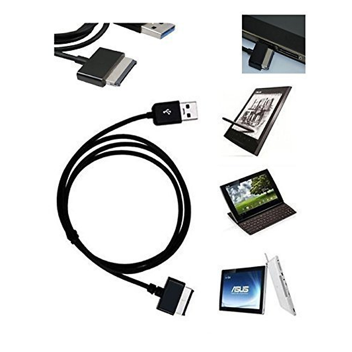 SinLoon 3.3ft USB 3.0 to 40 Pin Data Sync Charger Charge Cable for Asus Eee Pad Transformer TF101 TF201 ME171 SL101 TF300 TF300T Slider SL300(Black)