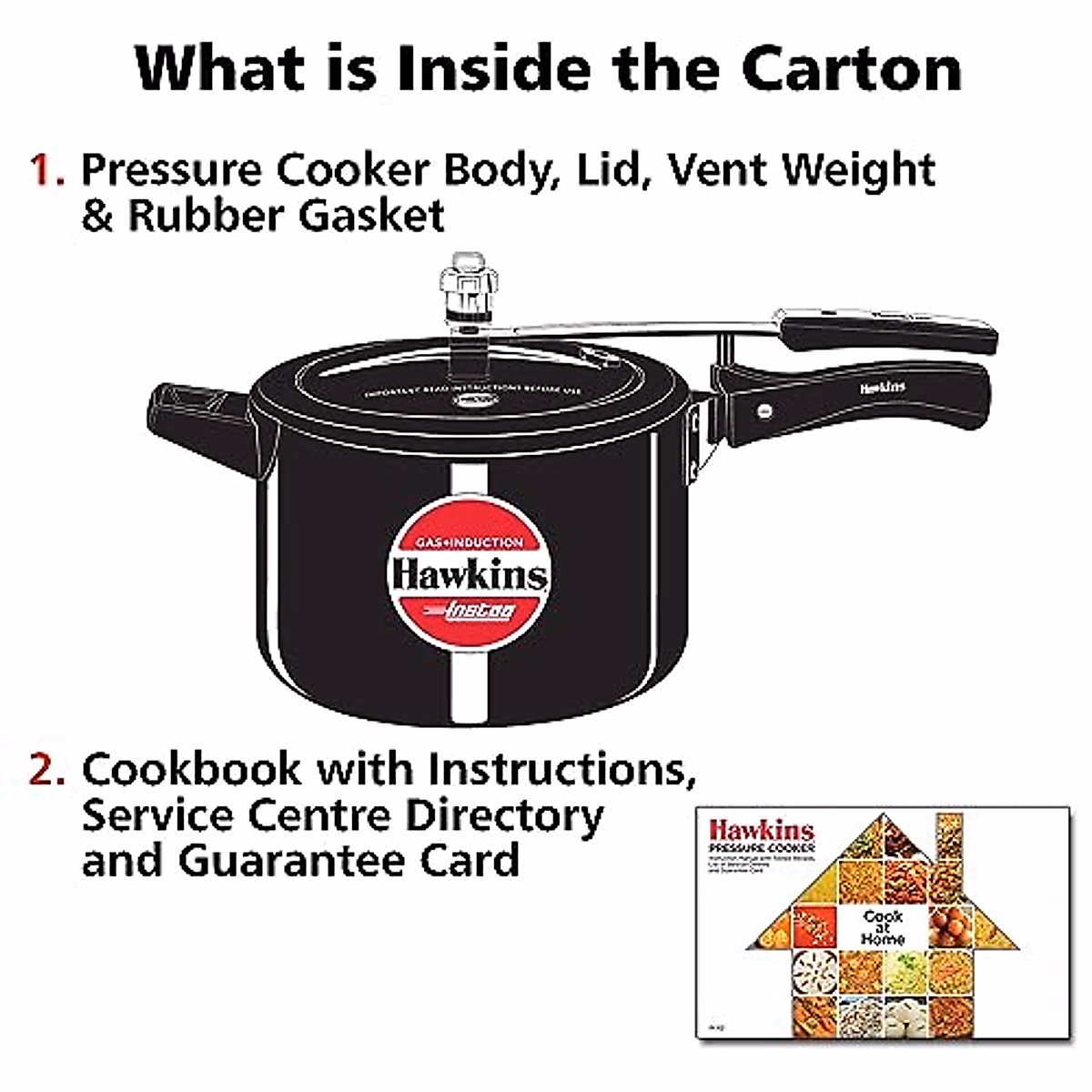 Hawkins 5 Litre Instaa Pressure Cooker, Induction Inner Lid Cooker, Tall Body Hard Anodised Cooker, Best Black Cooker, Black (IIH50)