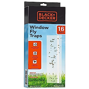 BLACK+DECKER Fruit Fly Trap- Fly Trap- Gnat Trap- Gnat Killer Indoor- Fly Strips- Sticky Fly Paper Strips for Flies, Gnats, Moths, Mosquitoes & Other Insects- Pre-Baited (Pack of 16)