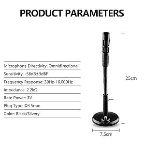 USB Microphone for Computer, Gojiny USB Condenser Microphone 360 Deagree Flexible Goosenecks Microphone for PC Desktop Laptop Meeting Office Recording Podcasting