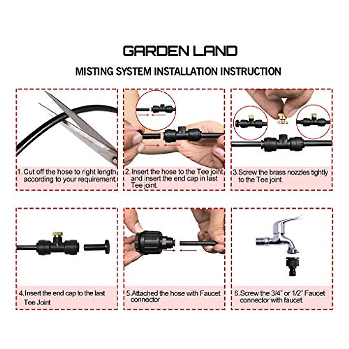 for System Line 33.3FT Outdoor Patio Misters Garden Fan Patio & Garden Water Can