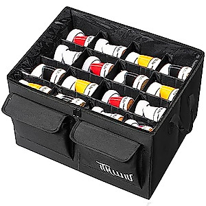 ITHWIU Shoe Storage Organizer for 16 Pairs of Shoes with Transparent Cover & Adjustable Dividers for Shoes, Blankets, Handbags, Linen, Clothing, Black