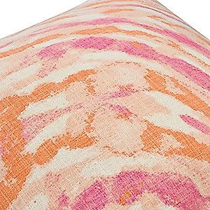 Creative Co-Op Cotton Slub Marble Printed Pillow, 20" L x 20" W x 2" H, Multicolor