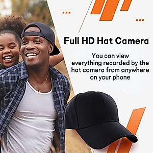Firstoy Hidden Camera Cap, Full HD 1080P WiFi Spy Camera Hat with Night Vision and Remote Viewing Function, Nanny Cam Surveillance for Home Indoor Outdoor Security as Cycling Walking Traveling
