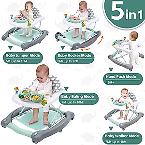 Foldable 5-in-1 Baby Walker - Safe & Fun for 6-18 Months
