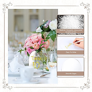 30 Sets Clear Arch Acrylic Sign with Stands Blank Arched Acrylic Sheet DIY Acrylic Arch Table Numbers for Wedding Reception Event Party Restaurant Centerpieces Decor (4 x 6 Inch)