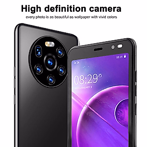 Zopsc Mate40 Pro Mobile Phone, Unlocked Smartphone for Android with 5.45in HD Full Screen, MTK6572 Dual Core CPU, 128GB Expandable Storage, HD Camera, BT, FM, GPS (Black)