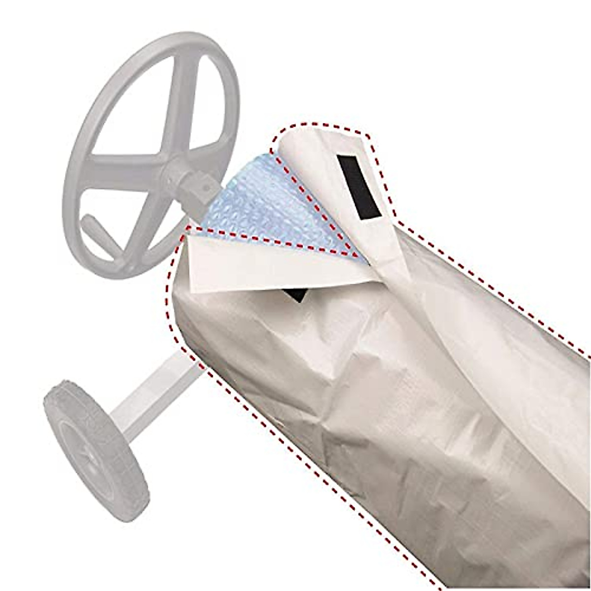 CHENGL Swimming Pool Cover,Waterproof Open air Swimming Pool Roll Cover Protector Ground Swimming Pools Cover for Outdoor Heavy Duty Garden