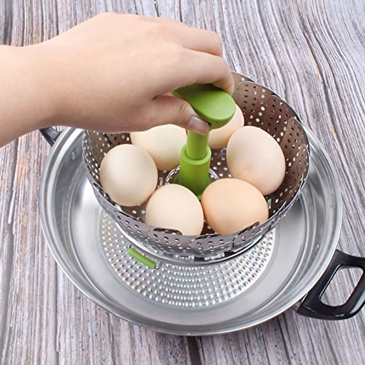 DEFUTAY Steamer Basket,Stainless Steel Vegetable Steamer Basket Folding,Folding Expandable Steamers(5.5" to 9")