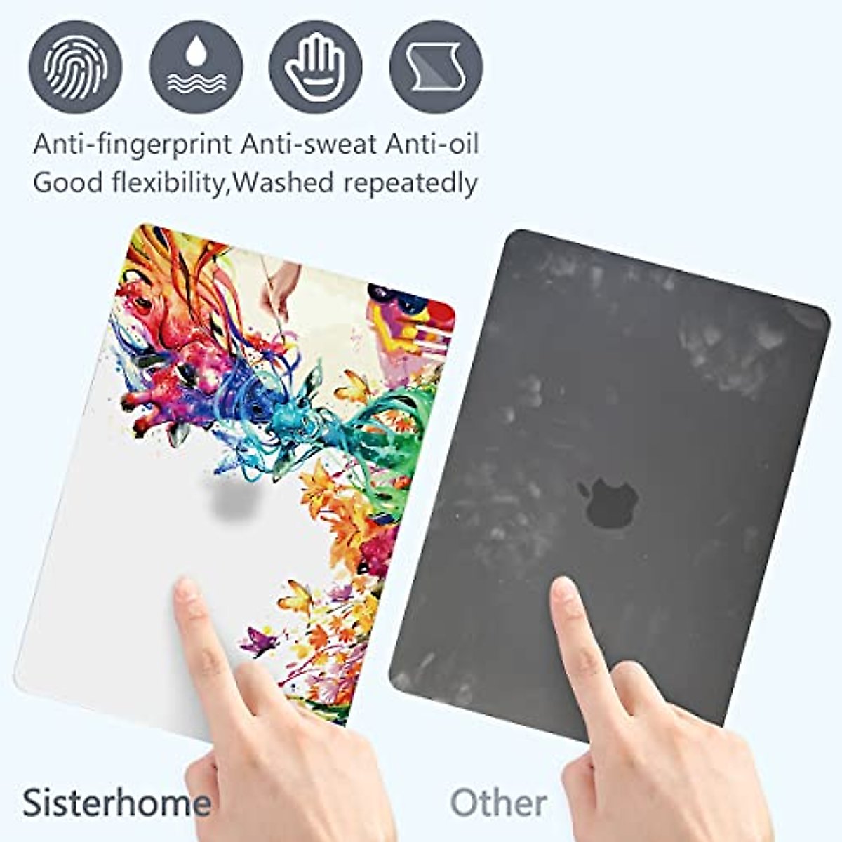 Batianda Designed Case for New M2 MacBook Pro 13 inch 2022 Release Model A2338 Upgrade Hard Ultra Thin Protective Shell Anti-Dirty with Keyboard Cover & Screen Protector, Colorful Deer