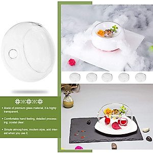 Housoutil 1pc Double Wall Glass Salad Bowl, Handmade Dry Ice Artistic Conception Glass Cooking, Clear Hollowware Bowl, Microwave, Freezer and Dishwasher Safe for Kitchen Home Housewarming Party