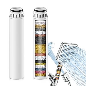 Homlord Shower Filter Replacement Cartridge for Handheld Shower Head - 2 Pack Multi Stage Water Softener Filters for Hard Water - Remove Chlorine and Harmful Substances