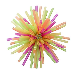 Evriholder Flexi Neon 100pk Bendy Straws, Standard