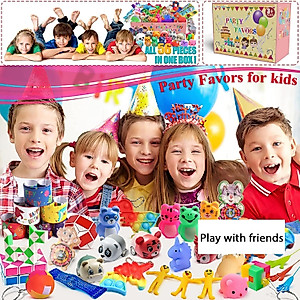 56 Pcs Party Favors for Kids 3-5 4-8 8-12, Treasure Chest Carnival Prize Box Toys for Classroom, Pinata Stuffers Goodie Bag Filler Easter Egg Fillers, Small Bulk Toys for Boys Girls Birthday Gift