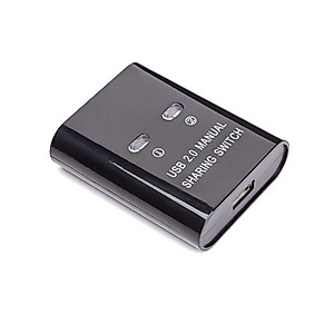 1Printer Sharing Switch, Manual Switcher Adapter, 2 Computer Share 1 Printer Scanner USB Device Hub with 2 Pack Male Cables