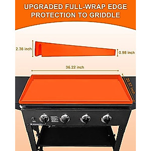 OFUN 36" Full-Wrap Edge Griddle Mat for Blackstone, Silicone Protective Cover Mats Compatible with Blackstone, Blackstone Griddle Accessories, Reusable &Durable, All Year Round Protection