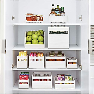 iDesign Renewable Paulownia Wood Collection Storage Bin with Handles, 10" x 5" x 6", White Wash