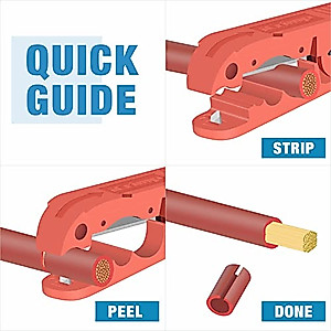 iCrimp ICP-240 Cable Stripper for AWG 12 to 4/0 Round Cables, Radial Wire Stripper with 2 Extra Blades