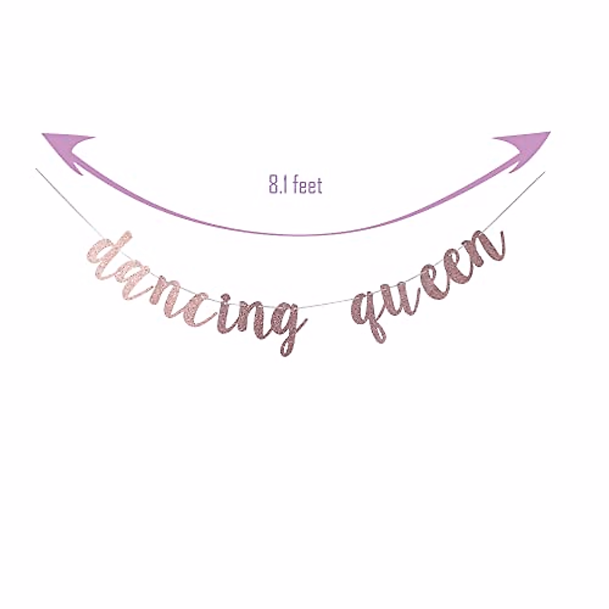 Swdthnh Dancing Queen Banner - Yas Kween Bunting Sign - Lady Club Decor - Women Empowerment - Birthday Bachelorette Bridal Shower Engagement Party Decors, Rose Gold Glitter