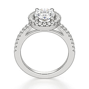 4 CT Oval Moissanite Engagement Ring Wedding 925 Sterling Silver,10K/14K/18K Solid Gold Wedding Ring Set Solitaire Accent Halo Style, Silver Anniversary Promise Ring Gift for Her (moissanite)