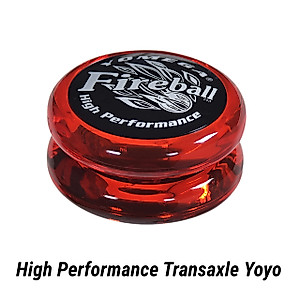 Yomega Fireball YoYo -HIGH Performance Responsive Transaxle Yoyo, Great for String Tricks for Advance Players to Perform Like Pros + Extra 2 yo yo Strings & 3 Month Warranty (Red/Black)