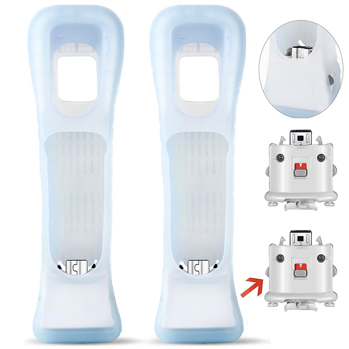 SogYupk Replacement for Wii Motion Plus Adapter,Compatible with Wii Remote Controller(2pcs White