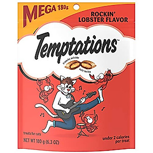 TEMPTATIONS Cat Treats Rockin' Lobster Flavor, (10) 6.3 oz. Pouches , 10 count