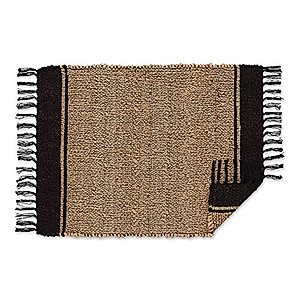 DII Woven Rugs Collection Hand-Loomed Jute, 2x3', Black Stripes