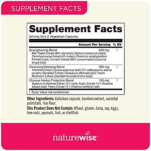 NatureWise Liver Detox Cleanse Supplement (60 servings) Triple Repair Formula with Milk Thistle, Turmeric, Reishi & Kudzu to Encourage Toxin Removal & Support Normal Function (120 Veg Capsules)