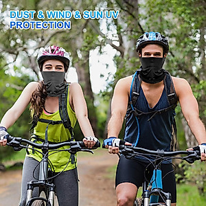 COOLZU 4 Pack Neck Gaiter Face Mask : Balaclava Mask & Bandana Headband for Men Women (Blue&black&gray&dark Blue)