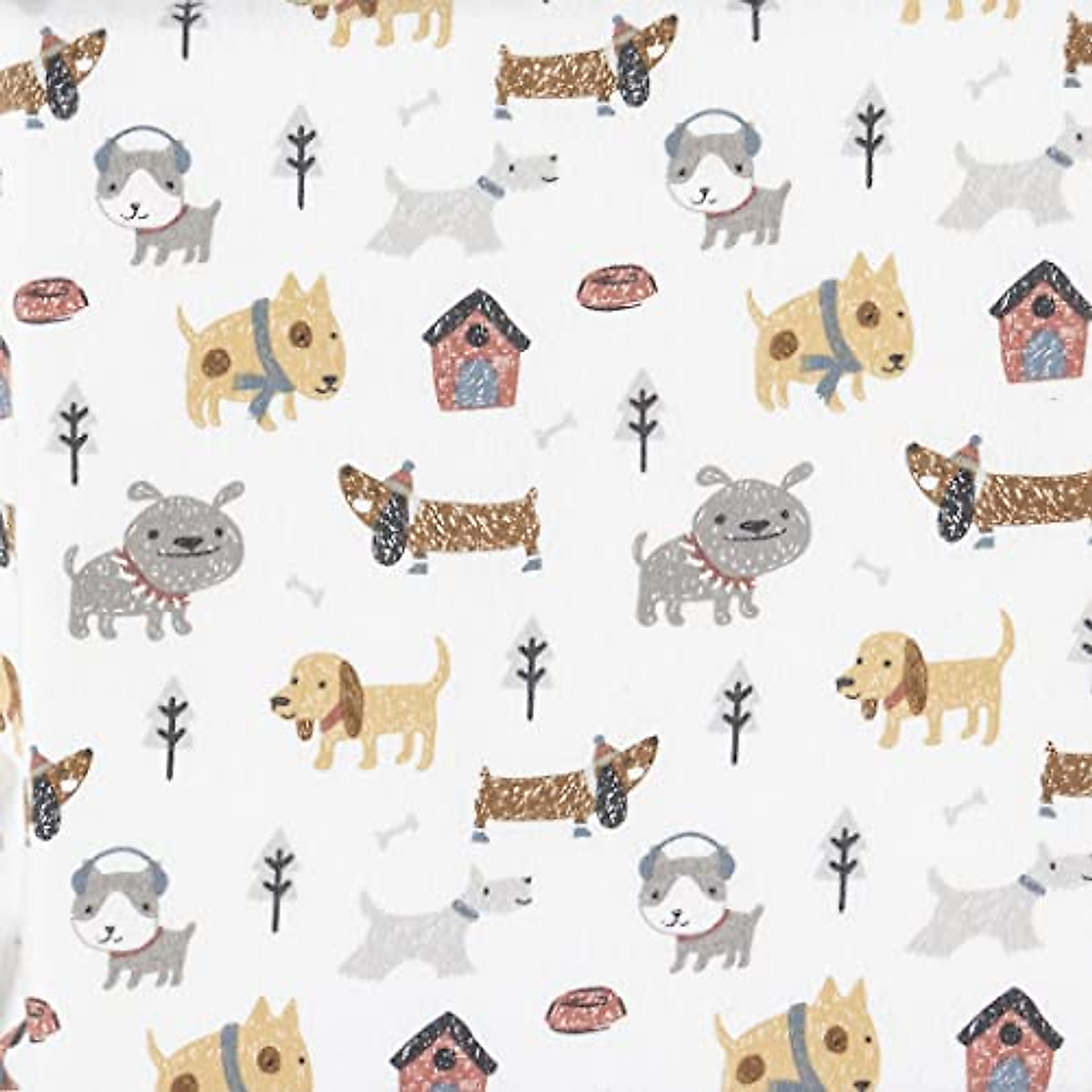 Trend Lab Dog Park Deluxe Flannel Changing Pad Cover, White