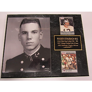 Roger Staubach Navy 2 Card Collector Plaque w/8x10 Photo