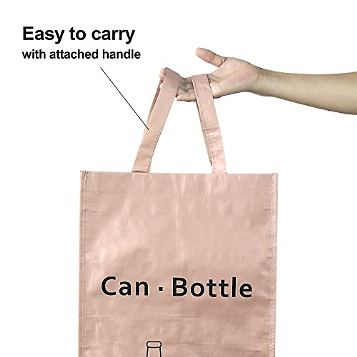 JIALAI HOME Separate Recycling Waste Bin Bags for Kitchen Home - 42 Gallon Recycling Bins (Pink, Green, Gray) Waste Trash Sorting Organizer, Reusable Waterproof, Pack of 3 Bags