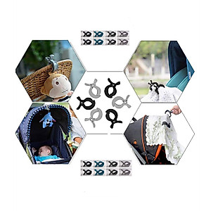 MILE 8 Pack Color Mixing Stroller Clips Pegs to Hook Muslin and Toys Seat Cover Blanket Clips Plastic Universal Clip
