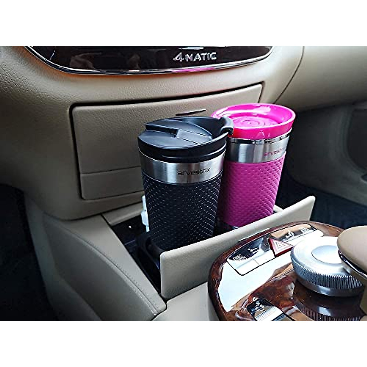 Arvestrix Travel Mug, Stainless Steel Thermal Mug, Vacuum Flask, Double Walled and Leakproof Tumbler, Coffee Mug for Hot and Cold Drinks with BPA Free Easy Clean Lid for Men and Women 16Oz (Pink)