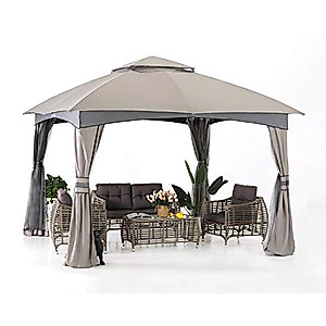 ABCCANOPY 8x8 Outdoor Gazebo - Patio Gazebo with Mosquito Netting, Outdoor Canopies for Shade and Rain for Lawn, Garden, Backyard & Deck (Gray)