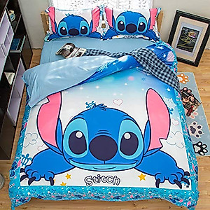 Paixide Printed Cartoon Duvet Cover 3D Bedding Sets for Kids with 3 Pieces 1 Duvet Cover 2 Pillowcases, Queen